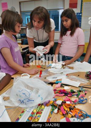 A "Pioneer"- student in elementary school wearing the standardized ...