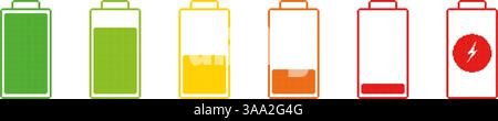 Battery Charge Levels Pixelated Icon Set. Pixel Art Symbol Collection ...