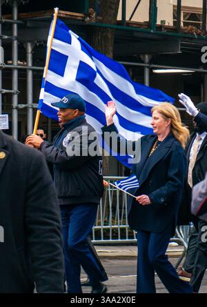 NYPD Commissioner Jessica Tisch marches in the Veterans Day Parade in ...