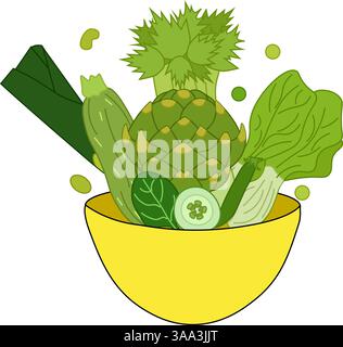 bowl with vegetables healthy food Stock Vector Image & Art - Alamy