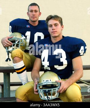 Two brothers playing football, one of them has a leg prosthesis and the ...