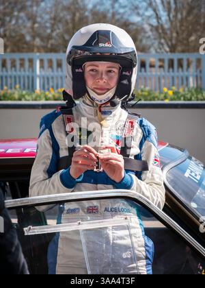Female racing driver Alice Locke in a 1977 Ford Capri II 3.0S, 82 ...