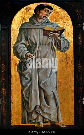 St. Antoine de Padoue (1475) by Antoniazzo Romano depicts the saint in ...
