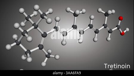 Tretinoin, ATRA molecule. All-trans retinoic acid used in dermatology ...