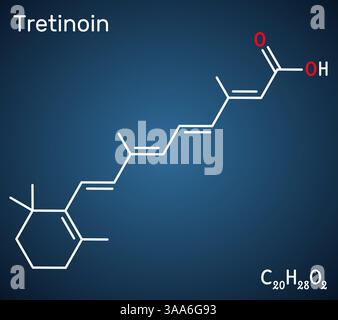 Tretinoin, ATRA molecule. All-trans retinoic acid used in dermatology ...