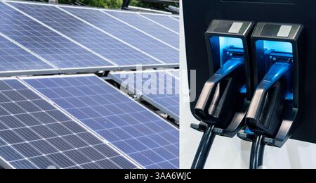Electric vehicles charging station that takes energy from solar panels ...