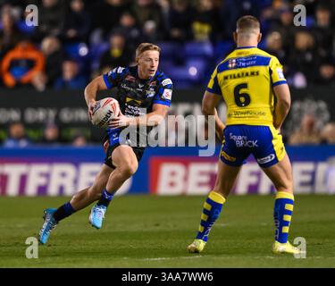 Lachie Miller of Leeds Rhinos in the pre-game warm up during the Hull ...
