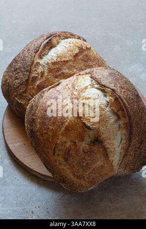 Homemade tartine bread on dark wooden table Stock Photo - Alamy