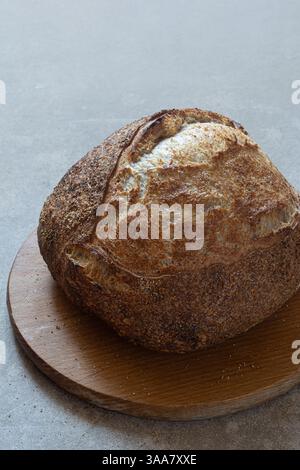 Homemade tartine bread on dark wooden table Stock Photo - Alamy