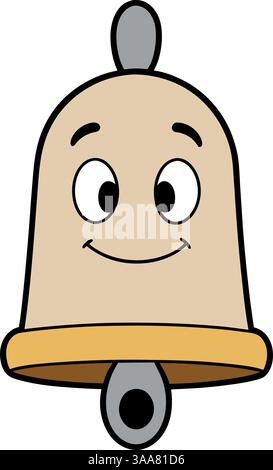 alert bell cartoon vector illustration color sign Stock Vector Image ...