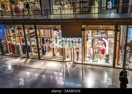 London, UK- August 6, 2023: A Mango store at the Battersea shopping ...
