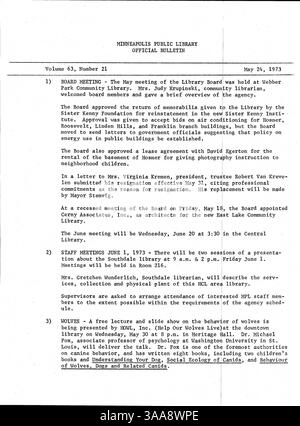 This issue of the Minneapolis Public Library Official Bulletin from ...