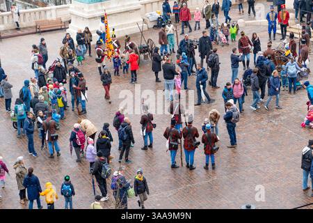 Budapest, Hungary - March 15, 2025: National day celebration with ...