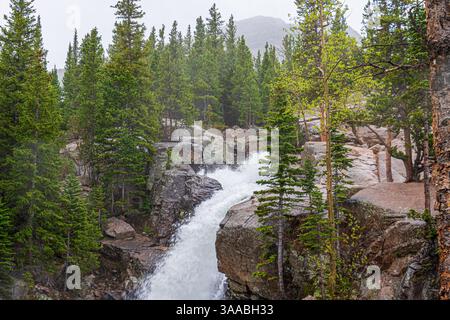 Beautiful Alberta Falls at Rocky Mountain National Park Stock Photo - Alamy