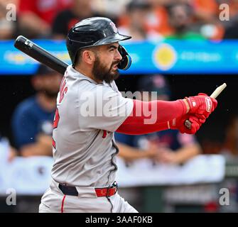 Boston Red Sox Connor Wong scores on a sacrifice fly hit by Abraham ...