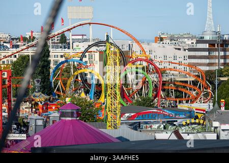 Funfair rides at Prater amusement park, Vienna, Austria Stock Photo - Alamy