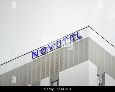 Novotel Hotel facade sign and logo in Sofia Bulgaria, Eastern Europe ...