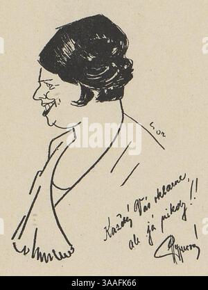 Caricature of Marie Popperová by Ivan Sors, published in 1932 in the ...