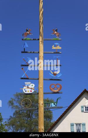 Maypole, customs, symbols of craftsmanship, tradition, decorated fir ...