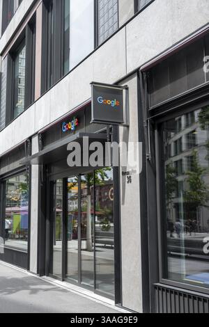 Google logo at the office in Zurich, Switzerland, Europe Stock Photo ...