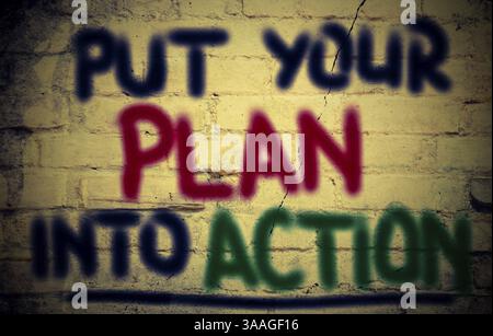 Put your plan into action symbol. Concept words Put your plan into ...