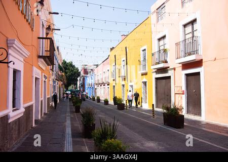 Puebla, Mexico, 1st January 2025: Colored streets and colonial ...