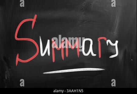 Summary handwritten with chalk on a blackboard Stock Photo - Alamy