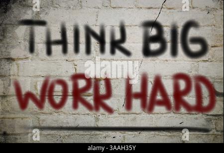 Think Big Work Hard Concept text on background Stock Photo - Alamy