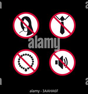 Prohibited signs, forbidden round stickers set Stock Vector Image & Art ...