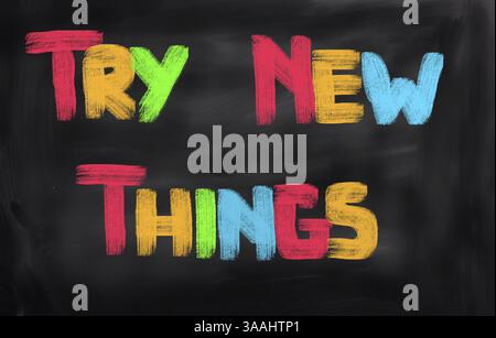 Try new things symbol. Concept words Try new things on beautiful wooden ...