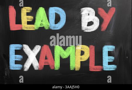 Lead by Example symbol. Concept word Lead by Example on wooden cubes ...