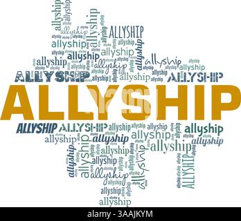 Allyship conceptual vector illustration word cloud isolated on white ...