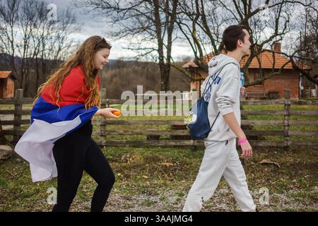 Gornji Milanovac, Serbia - March 11, 2025: Student protest march from ...
