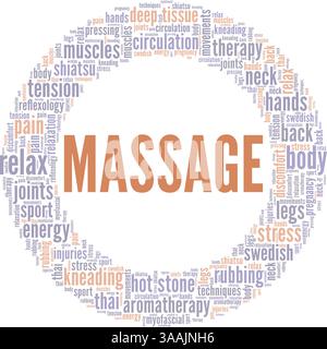 Massage conceptual vector illustration word cloud isolated on white ...