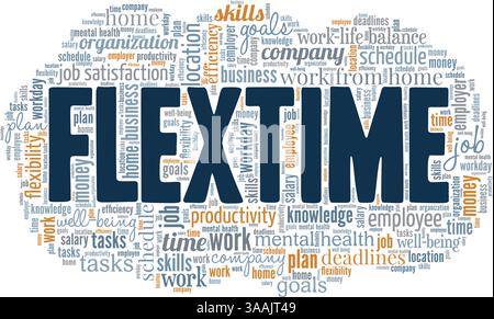 Flexible Work Hours - Flextime conceptual vector illustration word ...