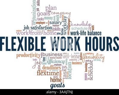 Flexible Work Hours - Flextime conceptual vector illustration word ...