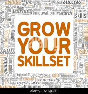 Grow Your Skill Set conceptual vector illustration word cloud isolated on white background Stock ...
