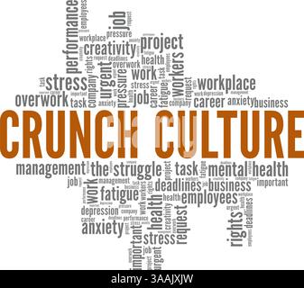 Crunch Culture conceptual vector illustration word cloud isolated on ...