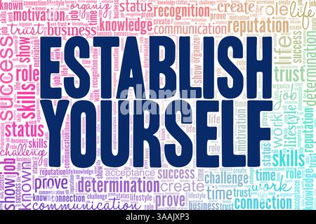 Establish Yourself conceptual vector illustration word cloud isolated ...