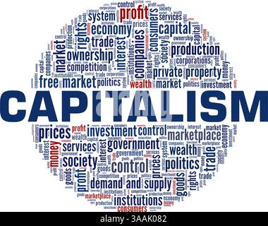 Capitalism conceptual vector illustration word cloud isolated on white ...