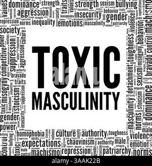 Toxic Masculinity word cloud conceptual design isolated on white ...