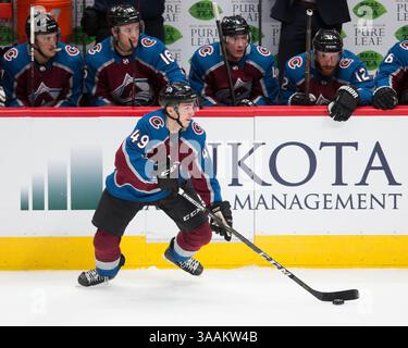Colorado Avalanche defenseman Samuel Girard (49) in the second period ...