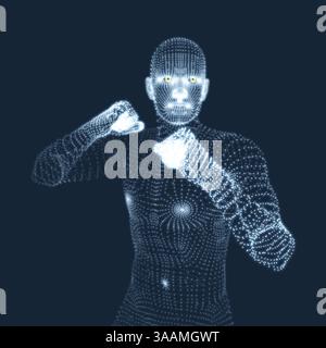 Boxer. Fighting Man. 3D Model of Man. Human Body Model. Body Scanning ...