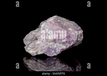 Natural rough Lepidolite on dark background. Lepidolite is a phyllosilicate mineral, source of ...