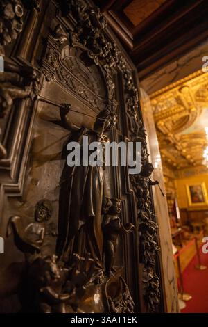 Sinaia, Romania - October 23, 2024: Royal Craftsmanship: The Wooden ...