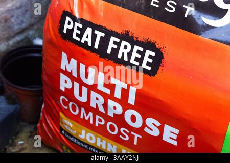 A plastic sack (bagged) of peat free multi purpose compost. Using peat ...