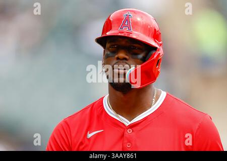 Los Angeles Angels' Jorge Soler runs the bases after hitting a solo ...