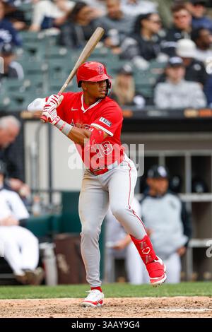 Los Angeles Angels Kyren Paris (19) bats in the top of the fourth ...