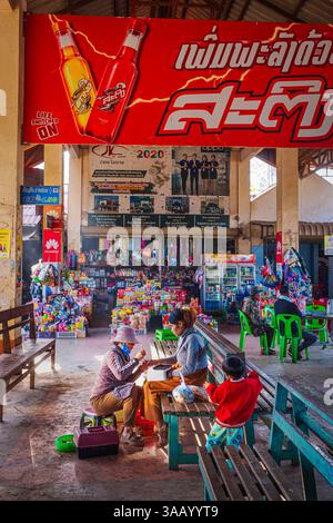 Laos, Champasak province, Pakse, 8Km Bus Terminal Stock Photo - Alamy