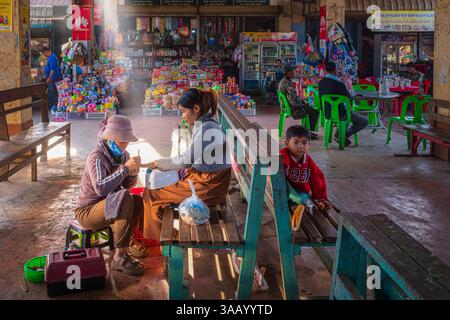 Laos, Champasak province, Pakse, 8Km Bus Terminal Stock Photo - Alamy